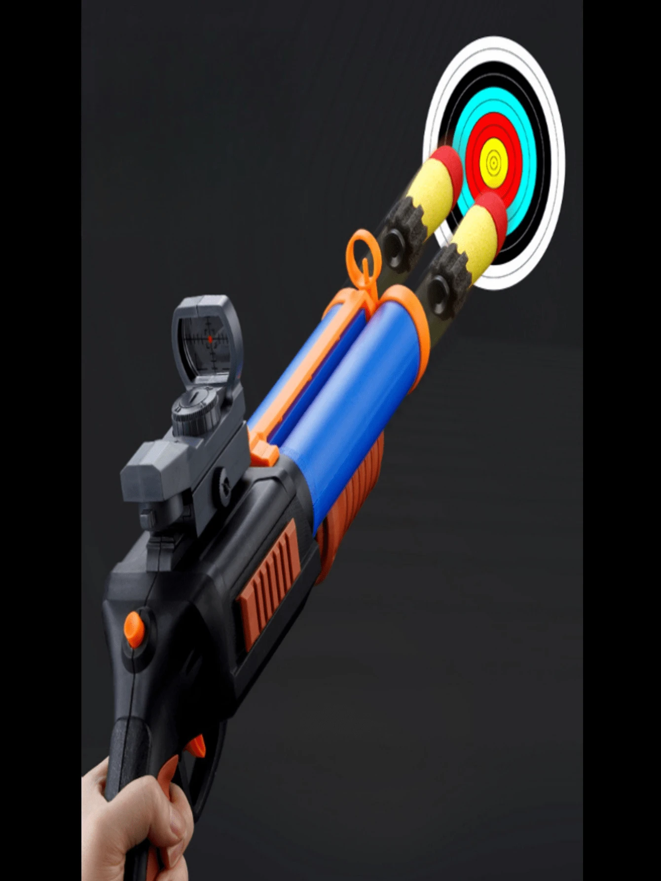 1pc Gray & White Double-Barrel Shotgun Toy With Sound Effect Soft Air ...