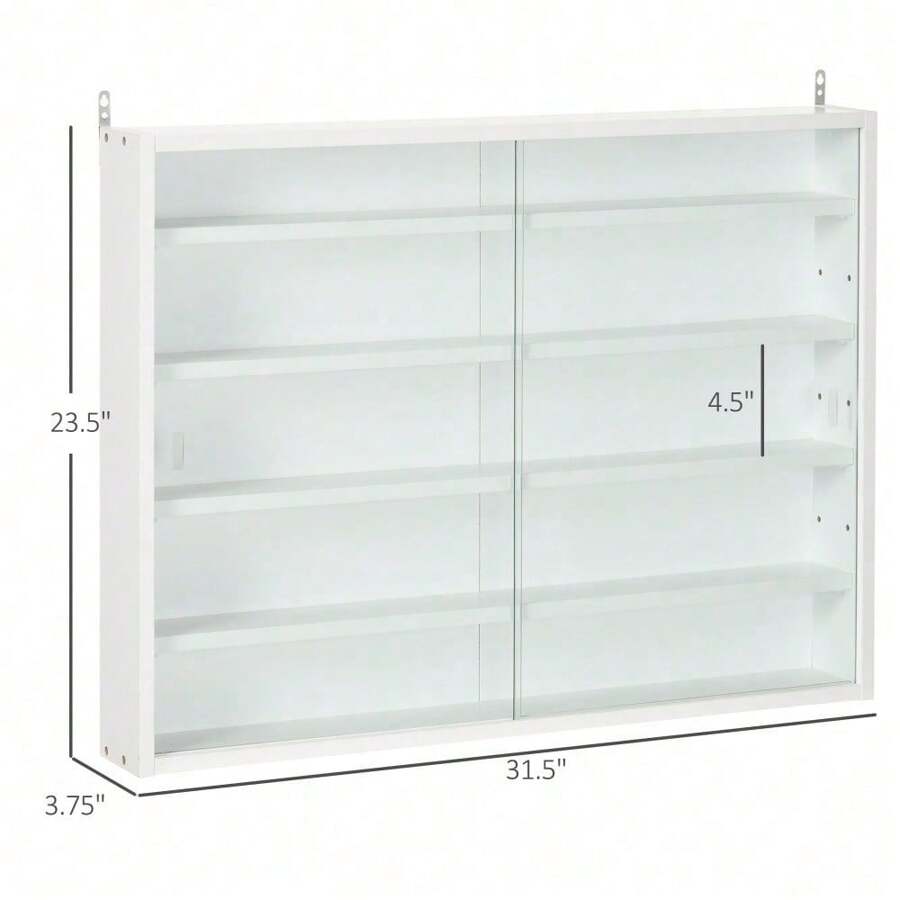 5-Tier Display Cabinet, Glass Display Case With 2 Doors And Adjustable ...