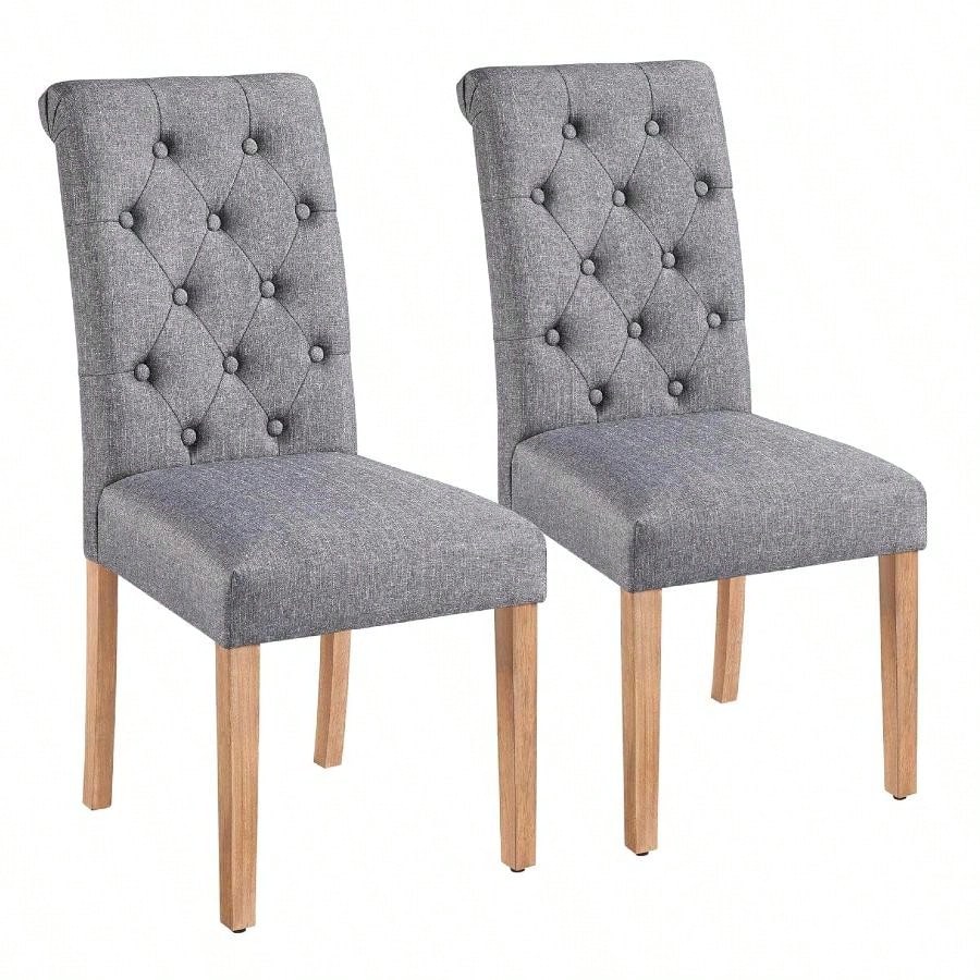Dining Chairs Set Of 2 Fabric Upholstered Dining Chairs High Back ...