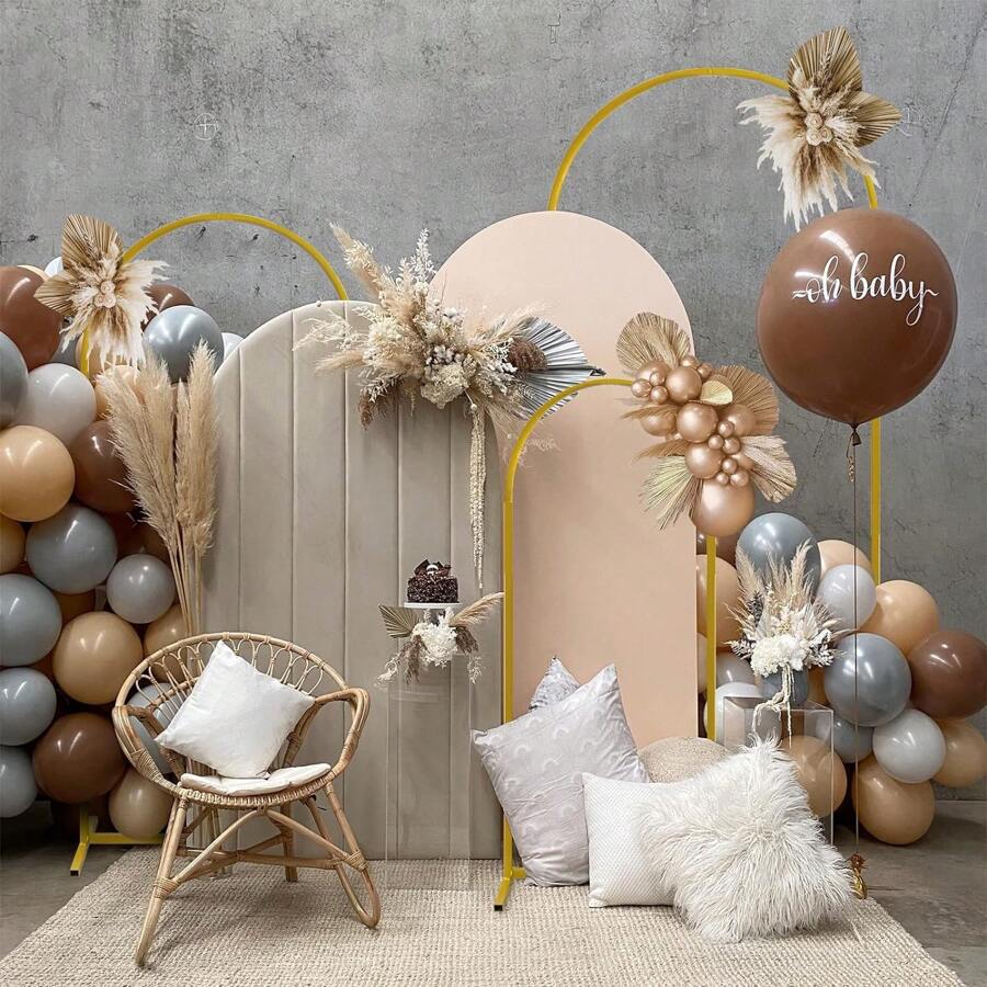 7.2 Ft Metal Balloon Arch Frame, Anniversary Memorial Archway Backdrop ...