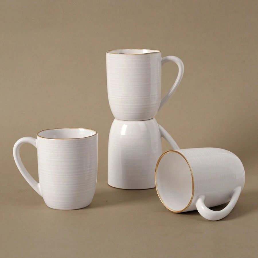 Richmount 4 Pieces Stoneware Coffee Mugs Set, 14 Oz Coffee Mugs Set Of ...