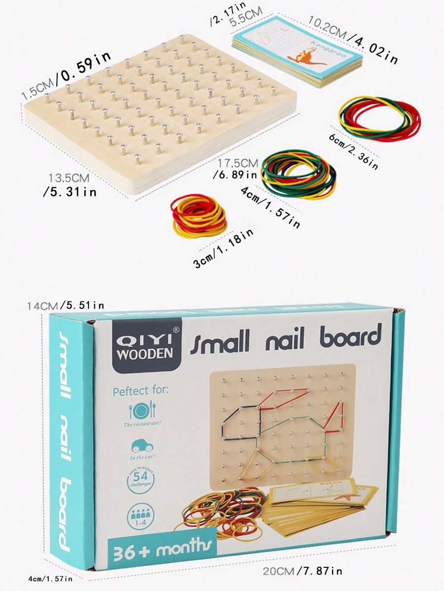 1 Box Montessori Educational Puzzle Board, Geometric Shapes & Color ...