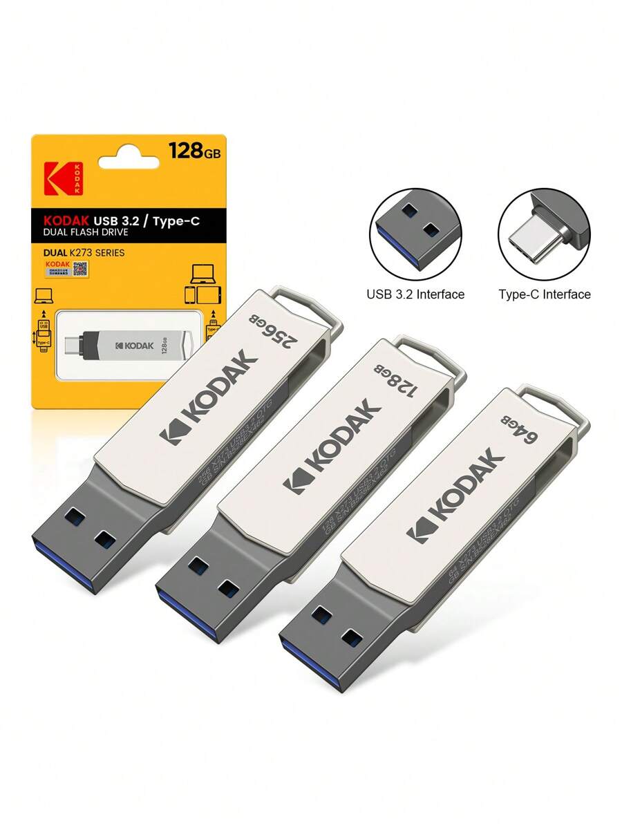 KODAK KODAK High Speed K273 USB3.2 Flash Drive 128GB 64GB OTG Usb 3.2 ...