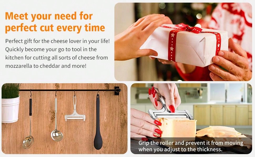 2pcs Cheese Slicer Kit, Stainless Steel Wire Cheese Cutter & Cheese ...