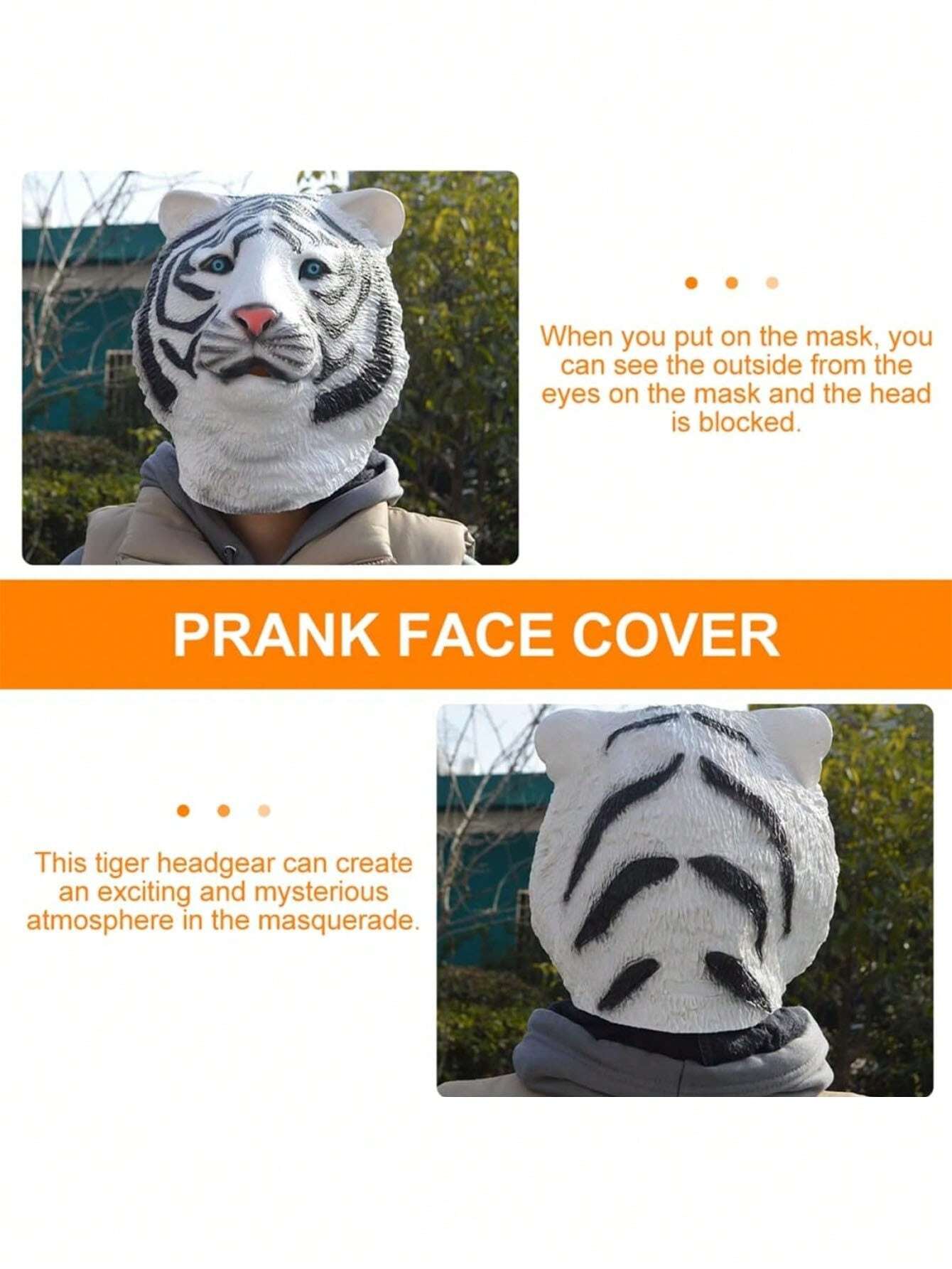 1pc Chic Tiger Head Headdress, Carnival 12 Zodiac Animal Headpiece ...