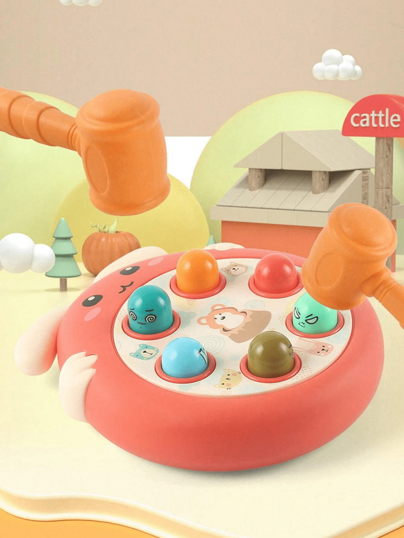 1 Box Pet Shaped Whack-A-Mole Game, Develops Reflexes And Color ...