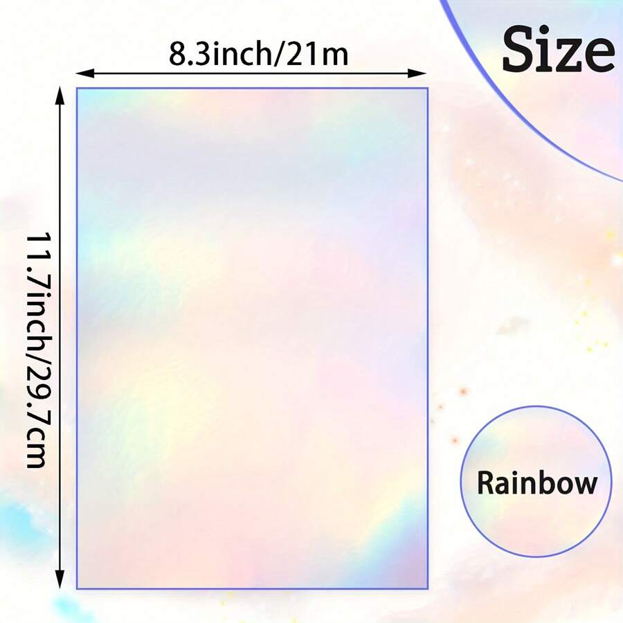 10 fogli formato A4 di carta adesiva in vinile olografica stampabile ...