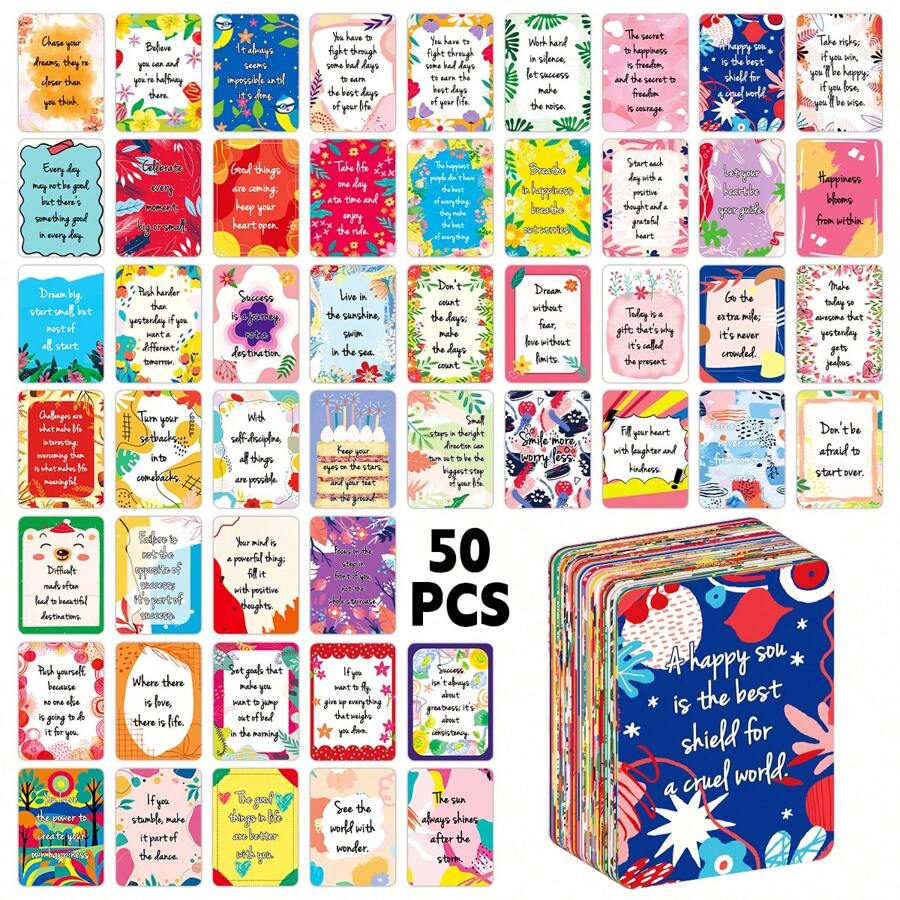 50pcs Inspirational Cards, Positive Affirmation Mini Cards For ...