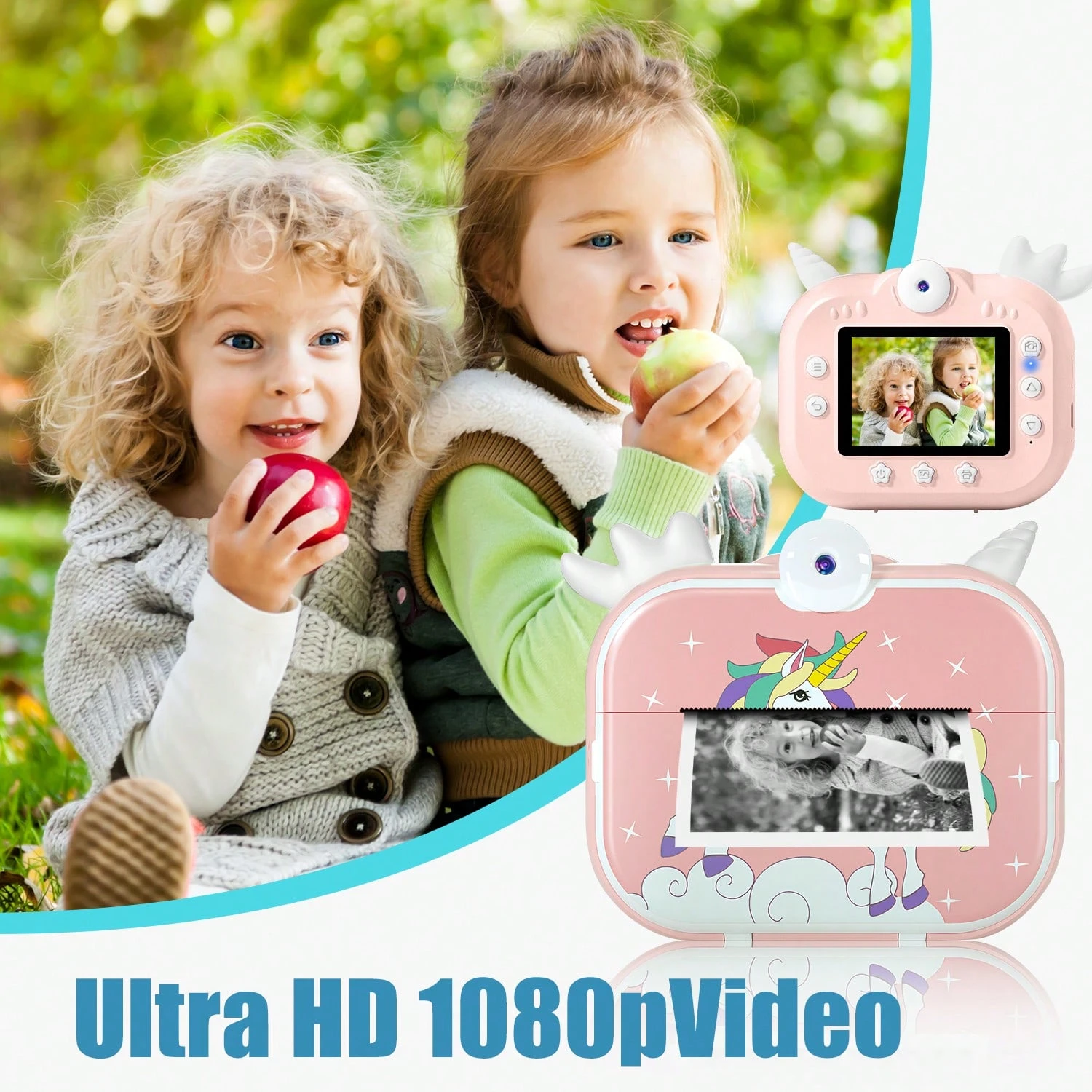 Kids Camera Instant Print, Screen Camera For Children Dinosaur Children ...