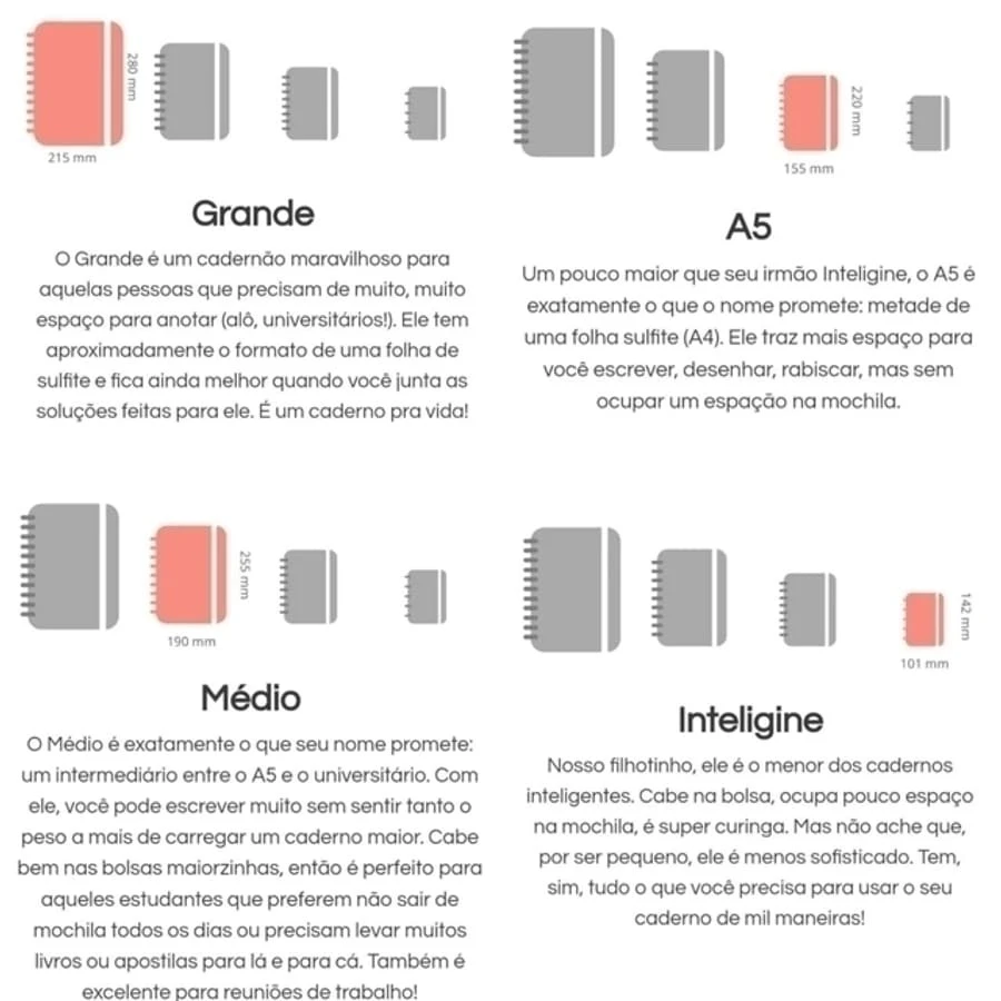 Large Medium A5 Inteligine Rainbow Pastel Smart Notebook (Select Size ...