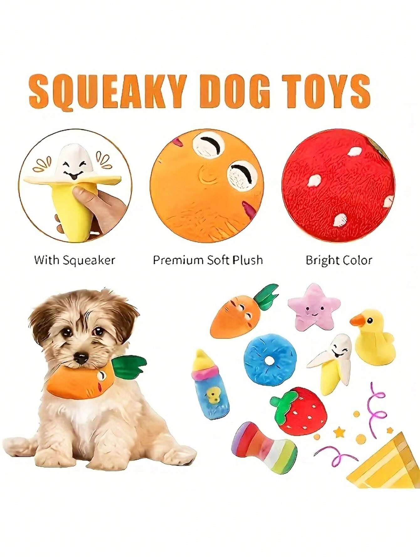 2/4/6/14pcs Cartoon Dog Toys, Suitable For Small Dog Breeds ...