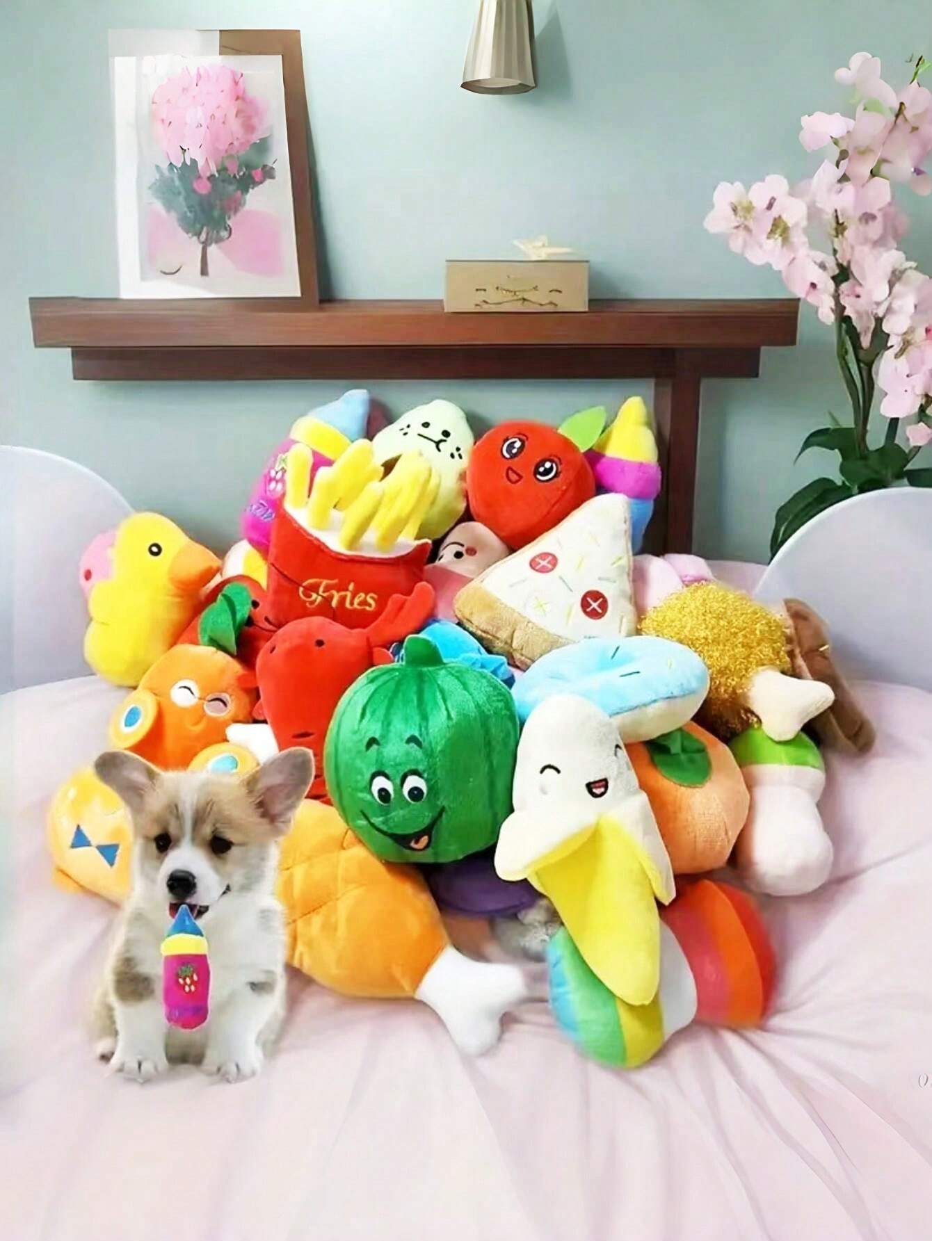 2/4/6/14pcs Cartoon Dog Toys, Suitable For Small Dog Breeds ...