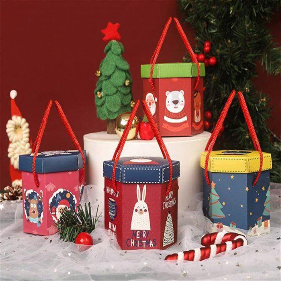 8 Pieces In Four Different Styles Of New Christmas Apple Boxes ...