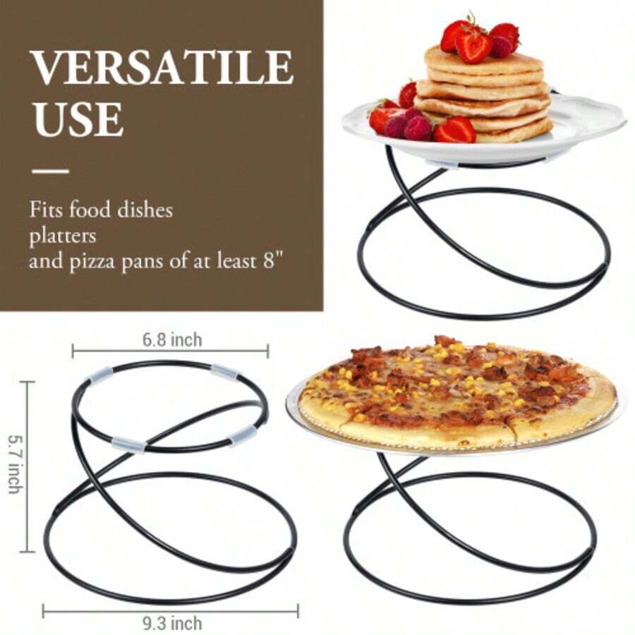 MyGift 4pcs Black Wire Spiral Food Pizza Stands For Tables, Metal Pizza ...