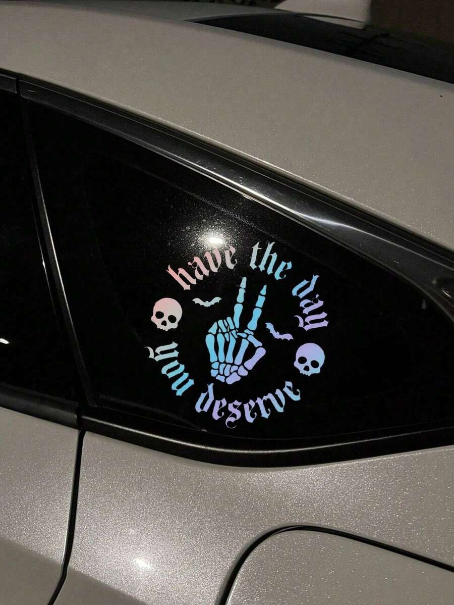 1pc Skeletal Wave Decal, Car Decal, Spooky Car Decals, Wave Decal ...