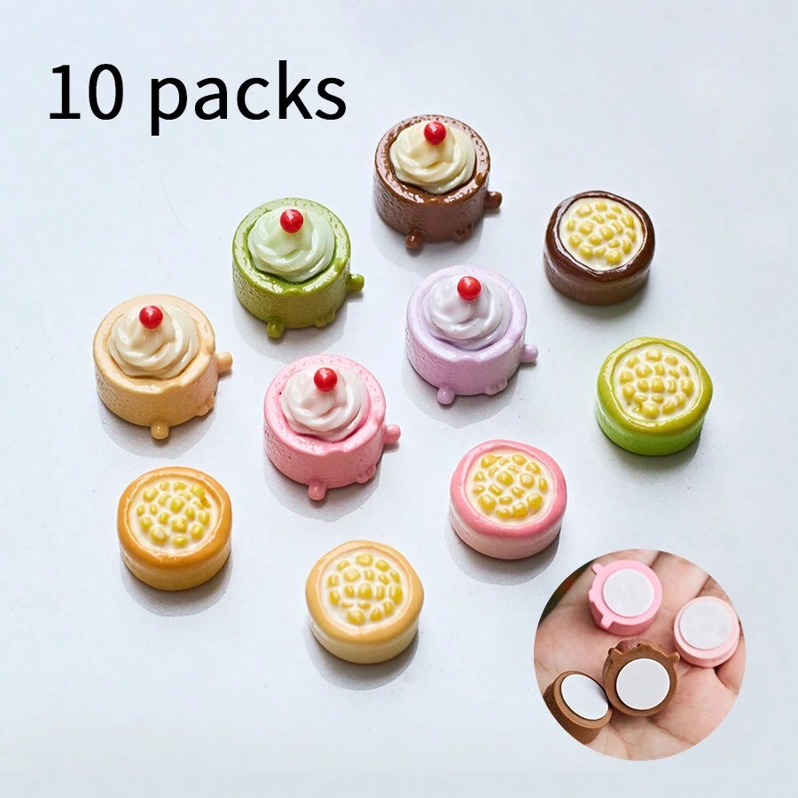 10pcs/Pack Realistic Cake & Pancake Fridge Magnets, Creative 3D Resin ...