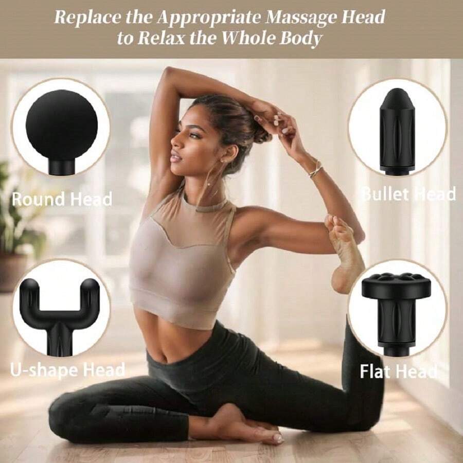 Mini Compact Massage Gun With Replaceable Massage Heads, Electric ...