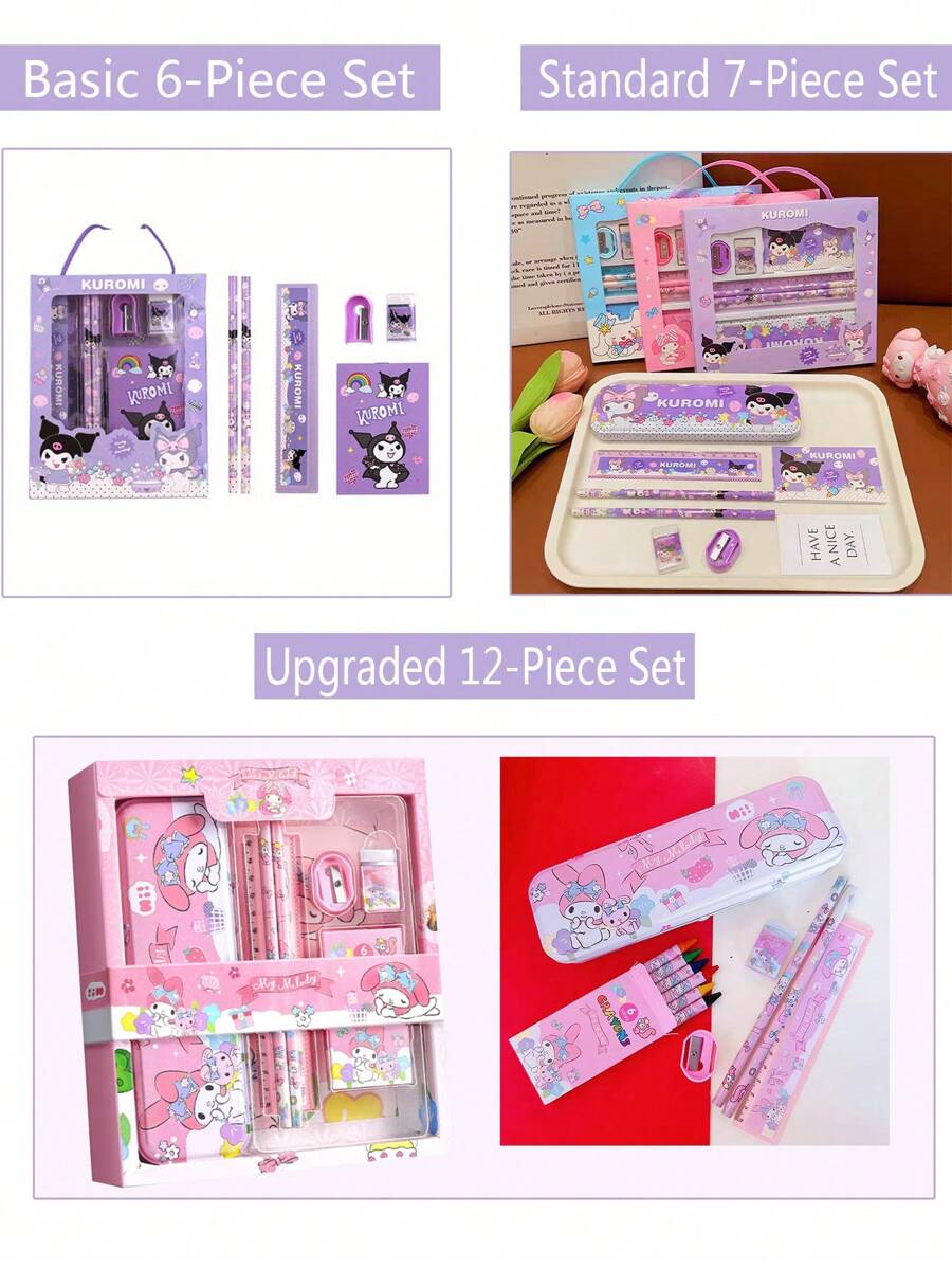 Sanrio Sanrio Stationery Set Student Pencils Ruler Sharpener Eraser ...