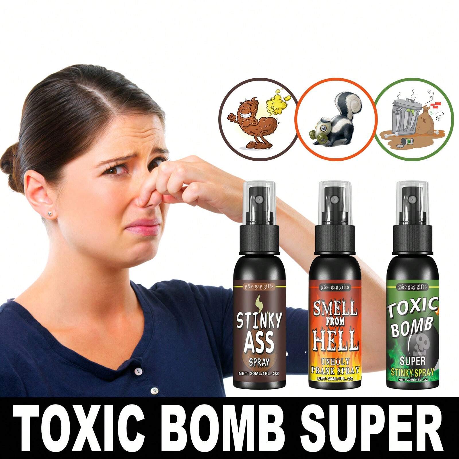 Stink Fart Spray April Fool's Day Prank Liquid Toy Spoof Smell Entertainment Poop Bomb Smell ...