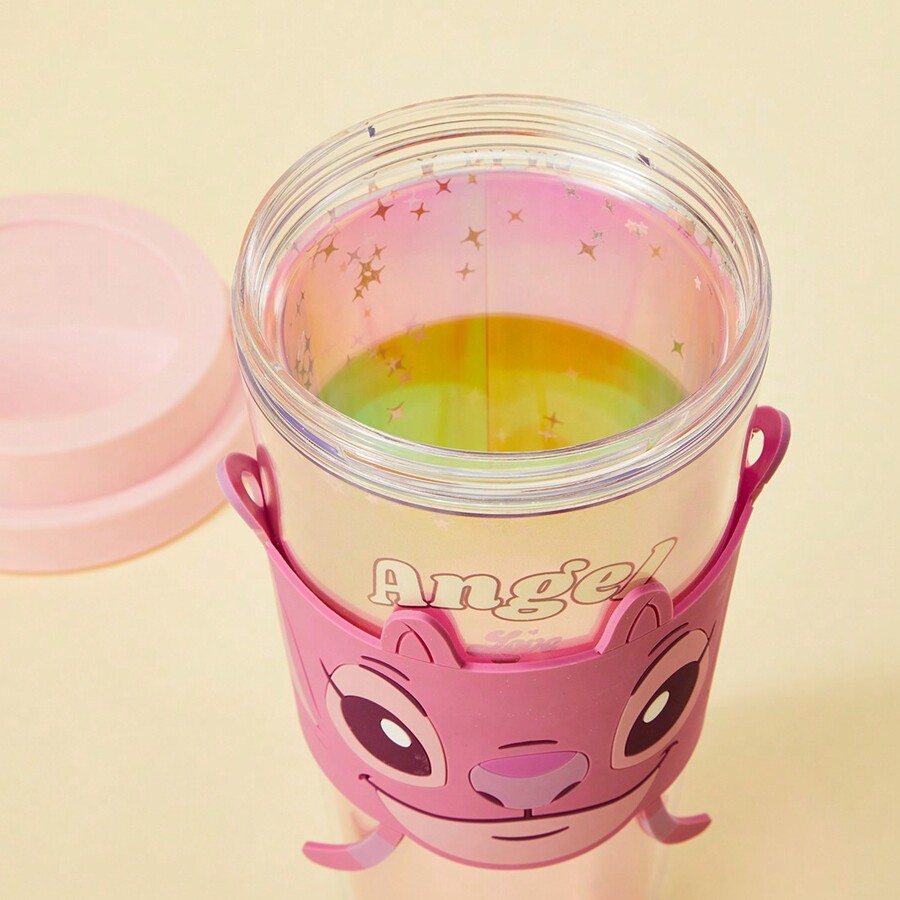 Miniso Miniso Lilo & Stitch Plastic Bottle With Sleeve And Strap,420ml ...