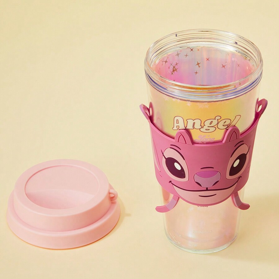 Miniso Miniso Lilo & Stitch Plastic Bottle With Sleeve And Strap,420ml ...