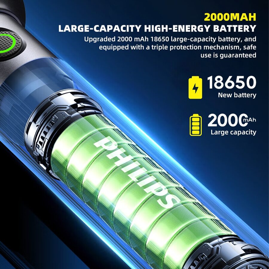 PHILIPS 1pc Multicolour Strong Light Flashlight Ultra Long Range ...