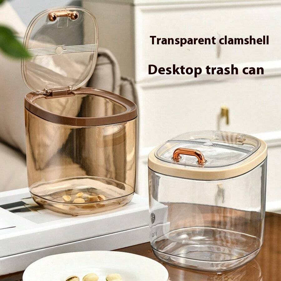 Mini Stylish Desktop Trash Can. Cream Bedside Bedroom Waste Bin. Ins ...