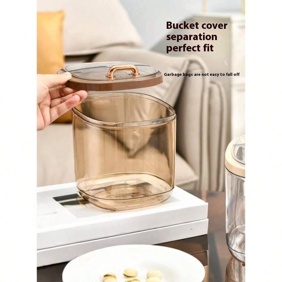 Mini Stylish Desktop Trash Can. Cream Bedside Bedroom Waste Bin. Ins ...