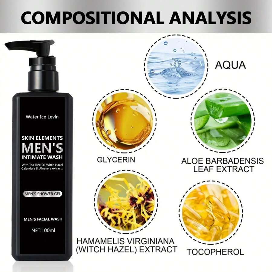 Water ice levin Men's Face Cleansing Milk, Plant-Based Formula, Rich ...