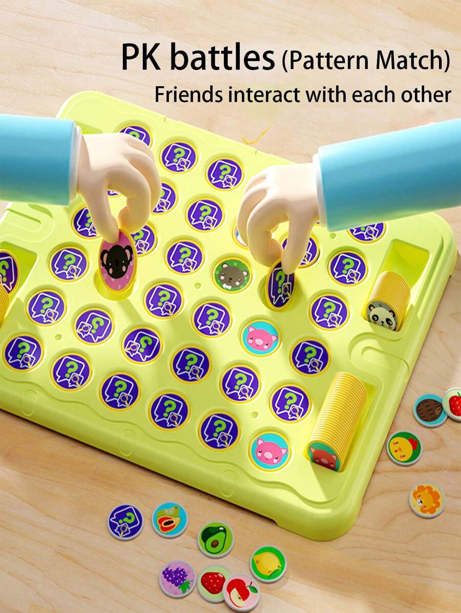 Large Flip Chess, Animal Pairs, Children's 2-4 People Play Fruit Memory ...