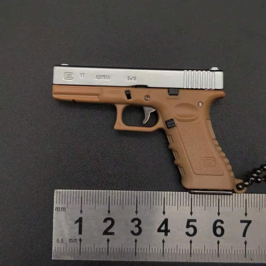 G17 Mini Keychain Fidget Toy 1:3 Scale Metallic Tactical Miniature Toy ...
