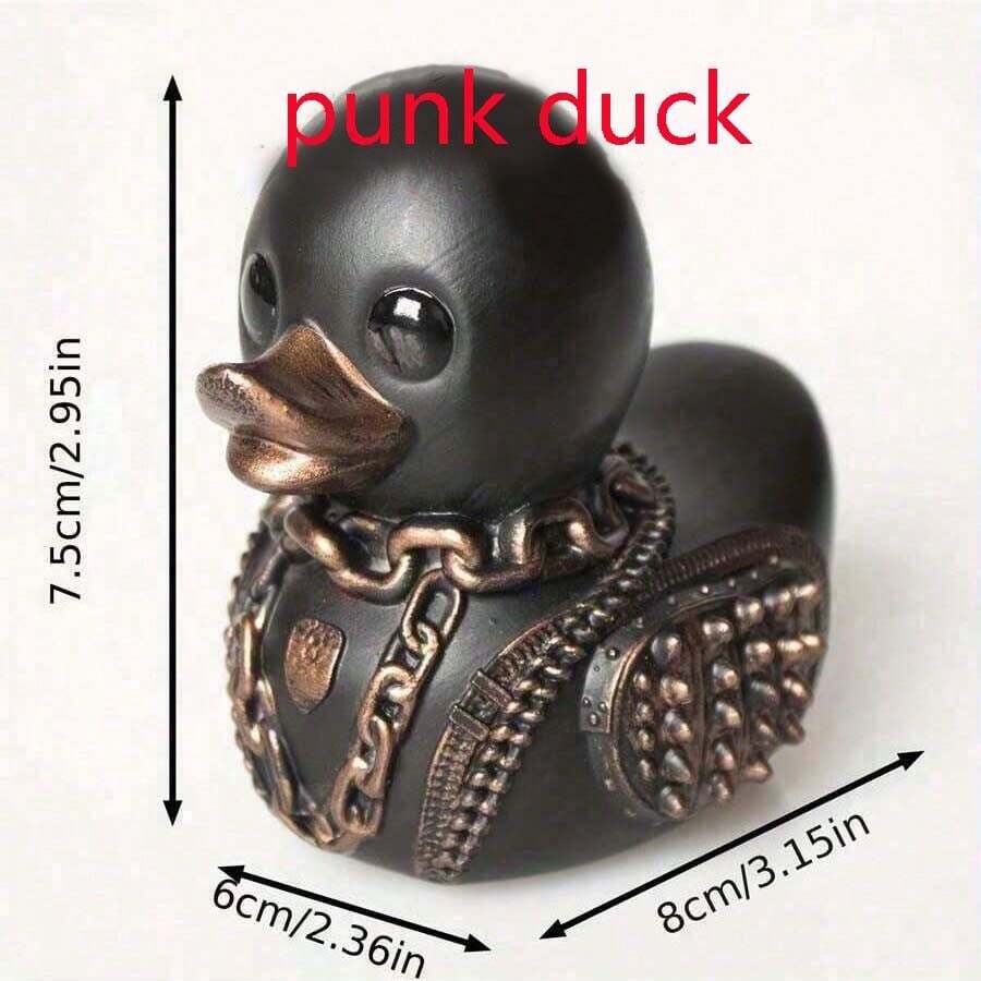 Demon Duckling Village Duck: Animal Statue, Punk Rock Duck, Halloween ...