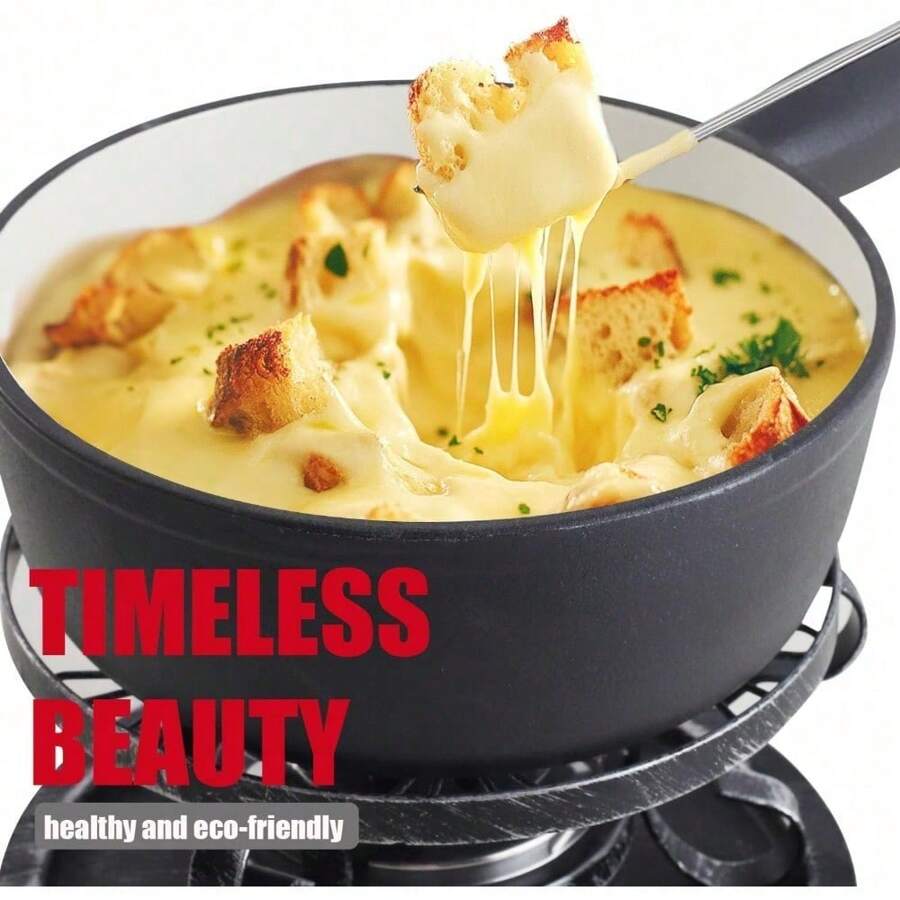 Artestia Swiss Traditional Cast Iron Cheese Fondue Pot Set, Campimg ...