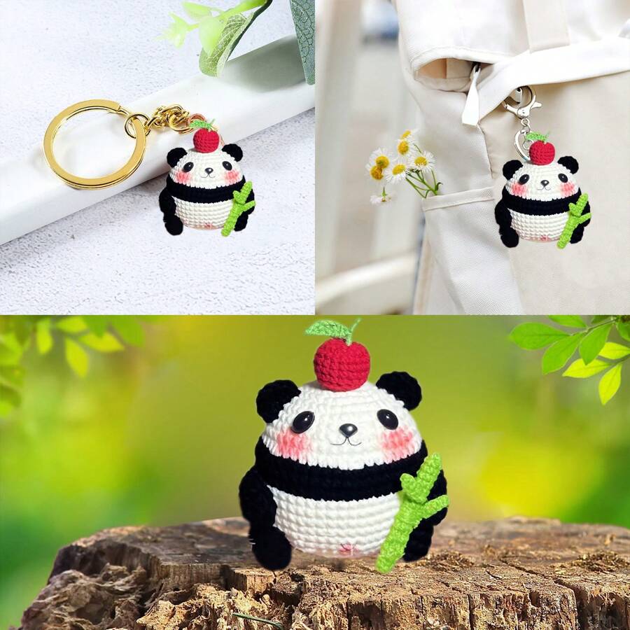 Kit de matériel de crochet d'animaux pandas DIY, convenant aux débutants nouveaux au crochet ...