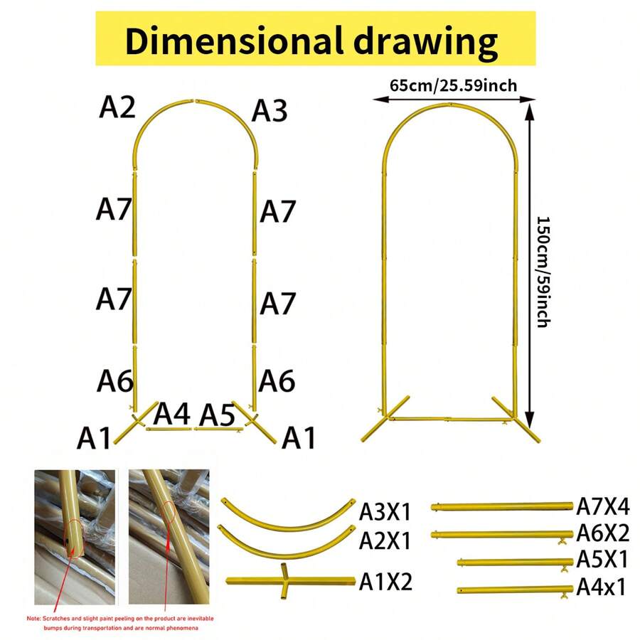 7.2 Ft Metal Balloon Arch Frame, Anniversary Memorial Archway Backdrop ...