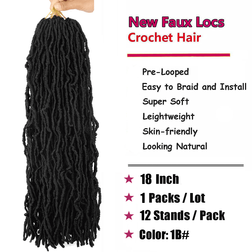18Inch Soft Locs Crochet Hair Pre Looped 1 Pack Faux Locs Crochet ...