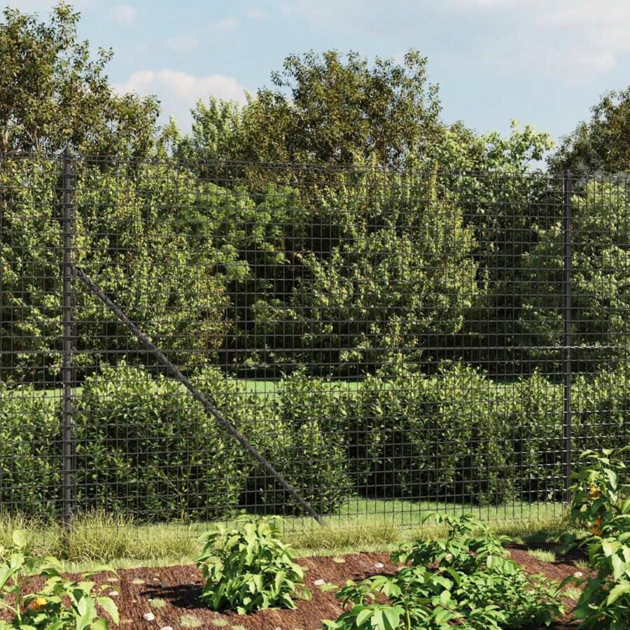 Anthracite Wire Mesh Fence With Ground Flange 2.2m X 25m Durable ...
