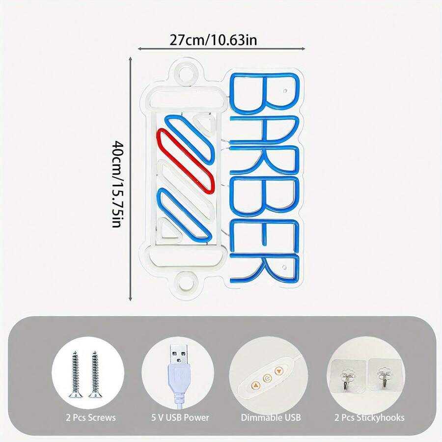 1 Pack Neon Signs For Barbershops, Open Neon Signs For Walls ...