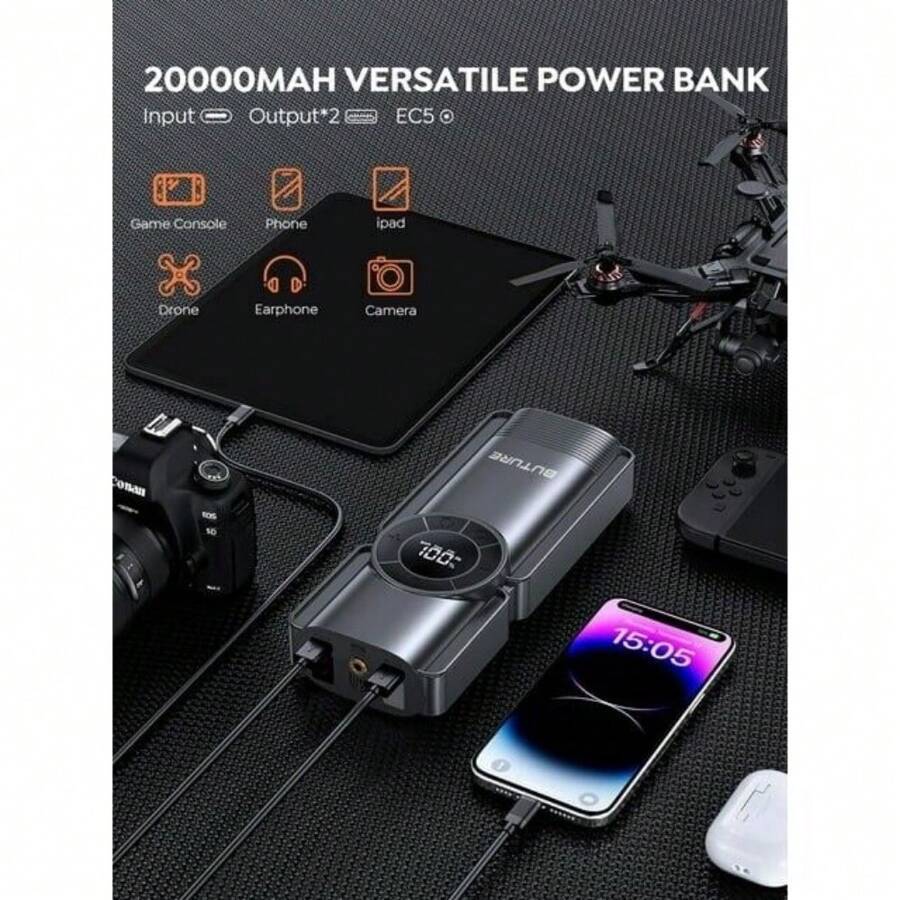 Buture Beta01 20000mAh 2500A Car Jump Starter Power Bank With Air Compressor 15V | SHEIN USA