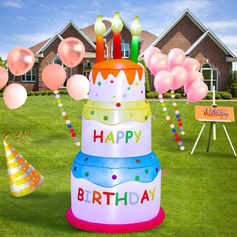 Birthday Cake Birthday Party Outdoor Inflatable Decoration, Outdoor ...