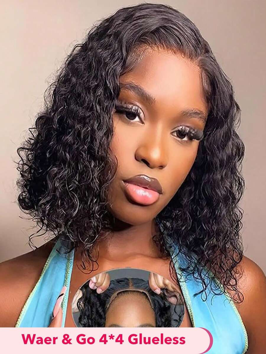 Ready To Go Glueless Wig Short Deep Wave Bob Wigs For Women Glueless ...