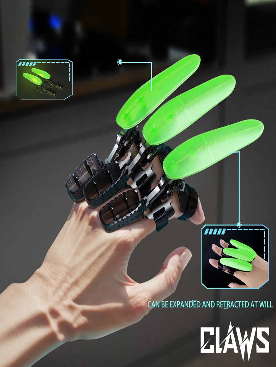 Glow-In-The-Dark Expandable Wolf Claw, Finger Interactive Decompression ...