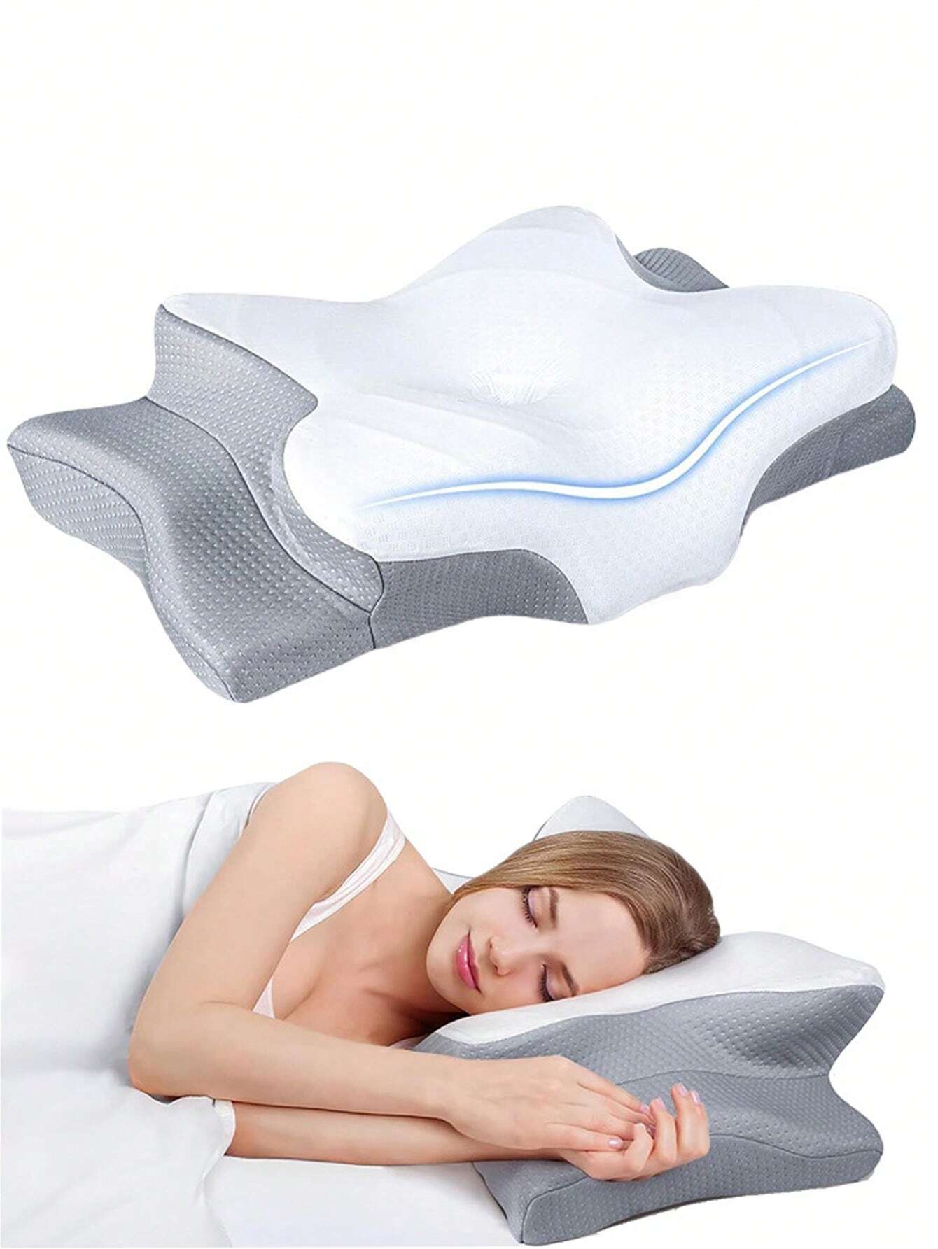 Butterfly Memory Foam Pillow, Slow Rebound Zero Pressure Cervical ...