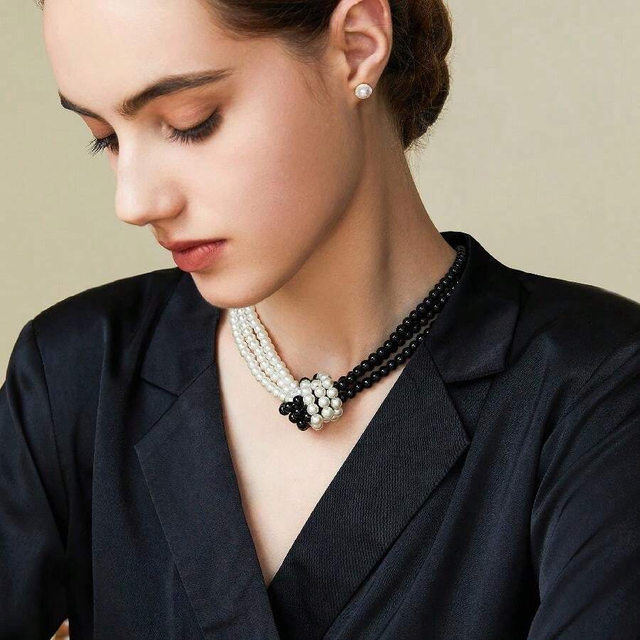 1920s Imitation Pearls Necklace 20s Gatsby Knot Pearl Necklace 1920s ...