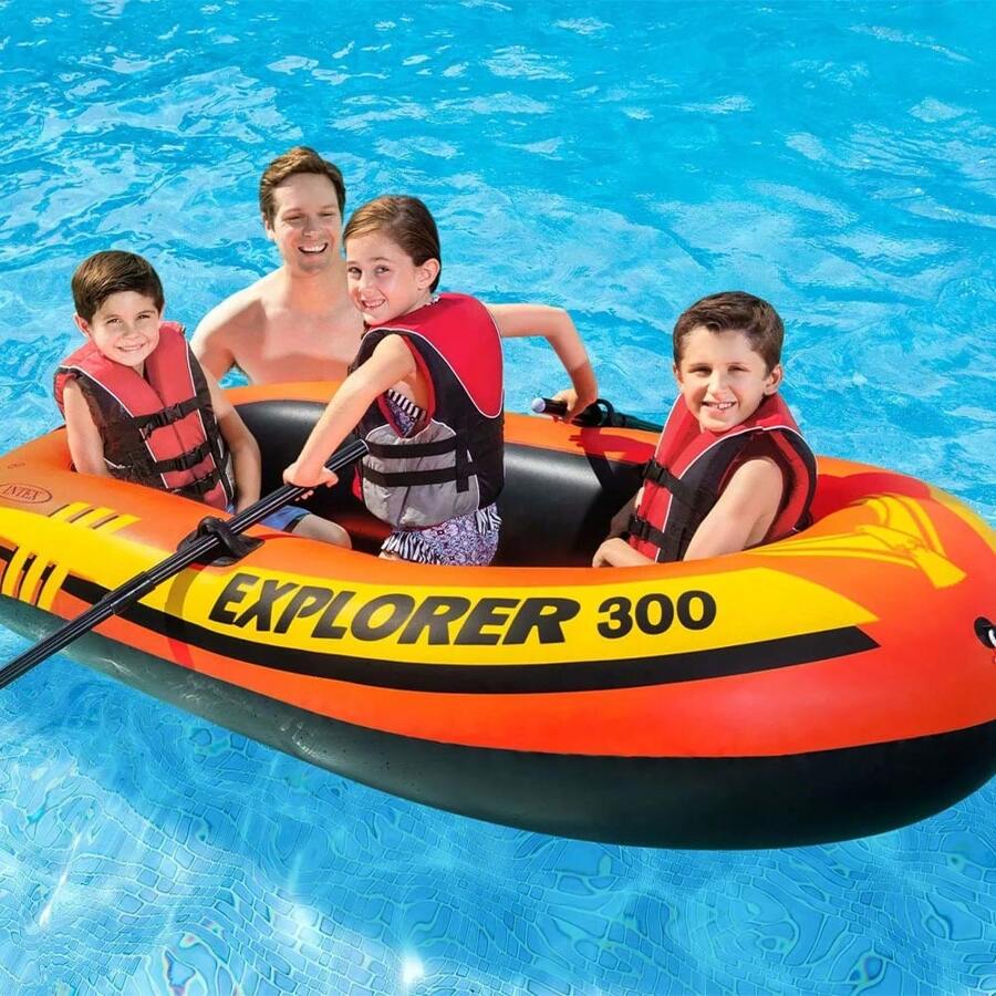 Intex Intex Explorer 300 Inflatable Boat Up To 186kg - Pair Of Oars And ...