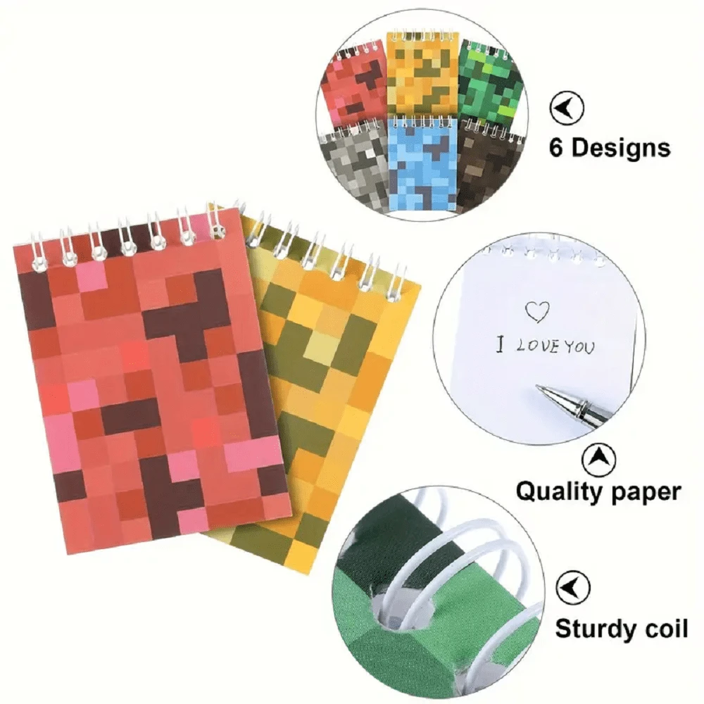 12pcs Compact Mini Pixel Notepads - Pocket-Sized Notebooks For Gaming ...