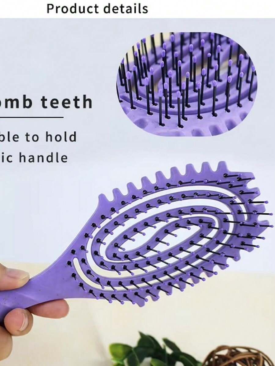 Hair Roller Comb Detangling Hair Brush Styling Hairbrush Straight Curly ...