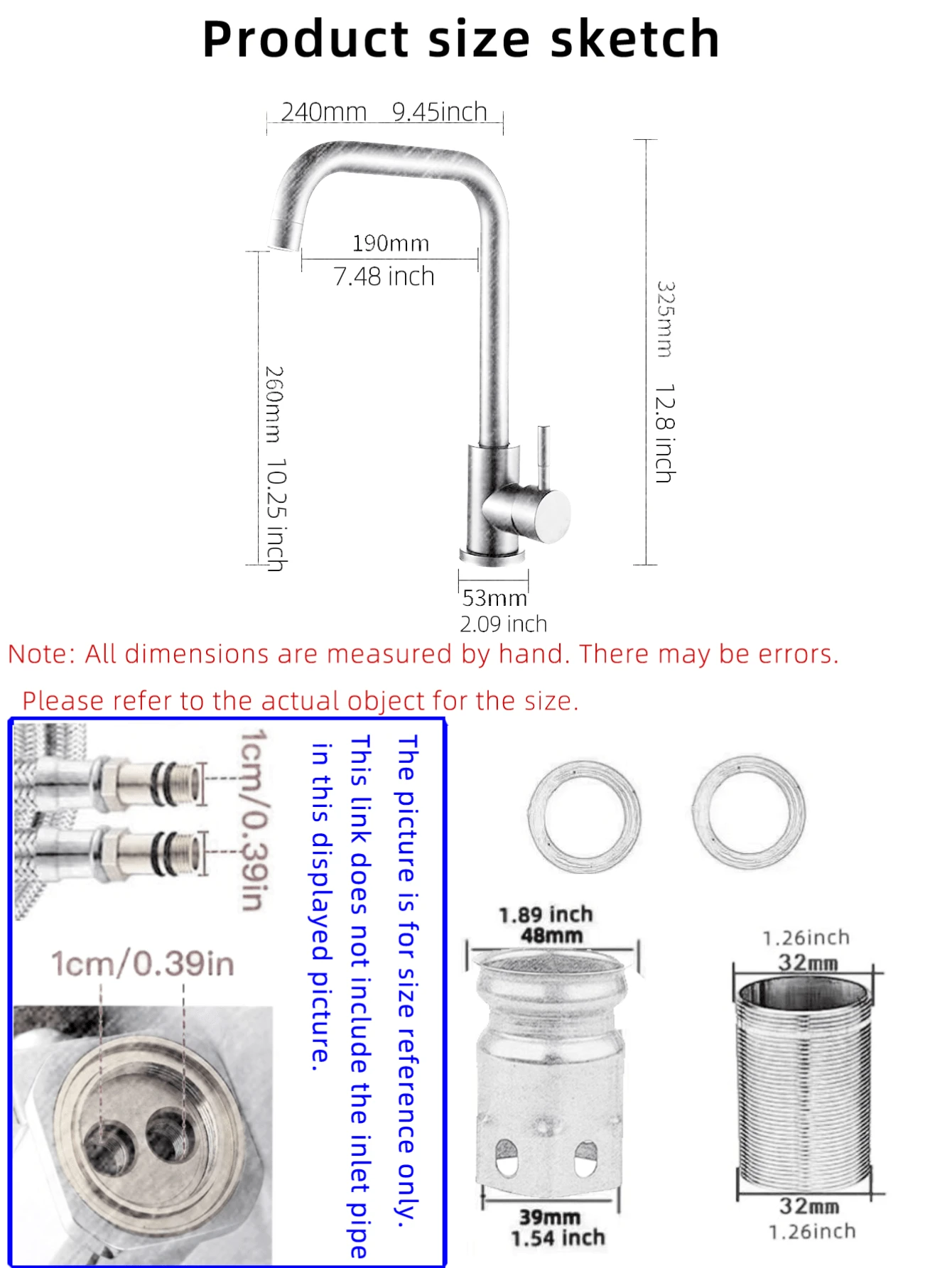 1PC Kitchen Faucet With 360 ° Rotating Nozzle And Cold Start, Single ...