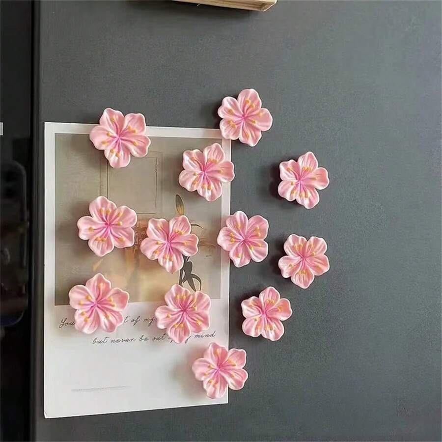 12/24pcs Cute Flower Refrigerator Magnets, Creative 3D Home Message ...