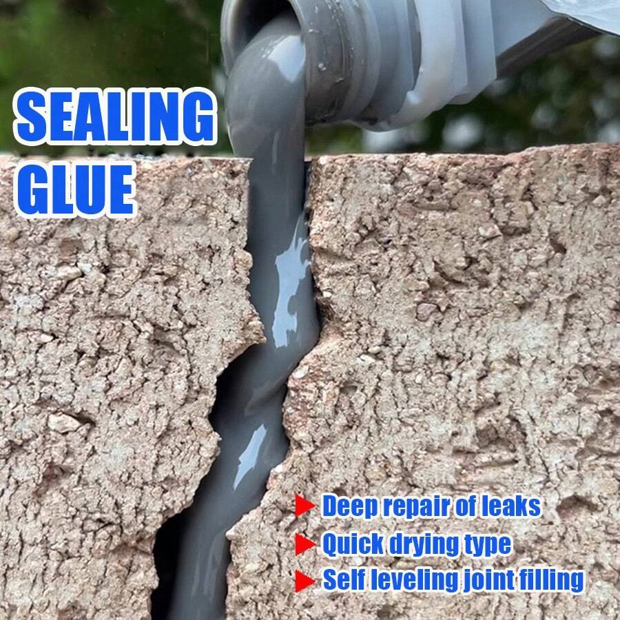 500ml High Elastic Cement Crack Filler, Wall Crack Repair, Concrete Caulking Glue, Metal Joint ...